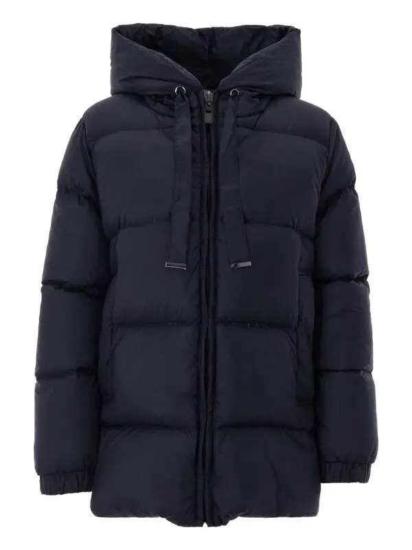 Max Mara Hooded Long Puffer Coat - Blu Notte