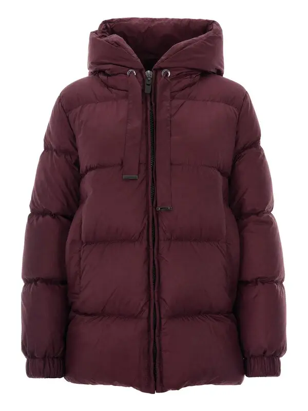 Max Mara Quilted Hooded Puffer Jacket - Bordeaux