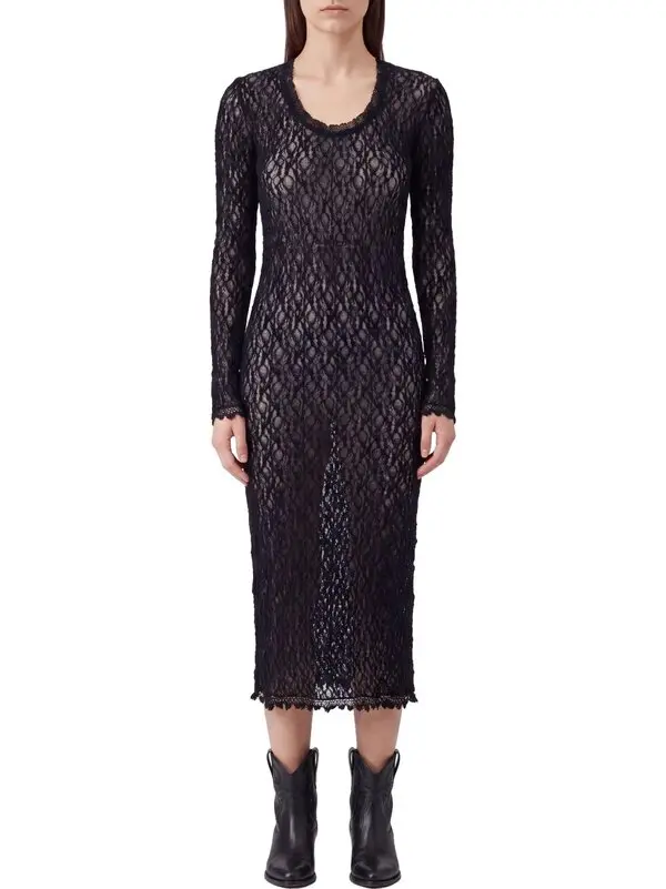 Isabel Marant Étoile Balsane Lace Midi Dress - Black