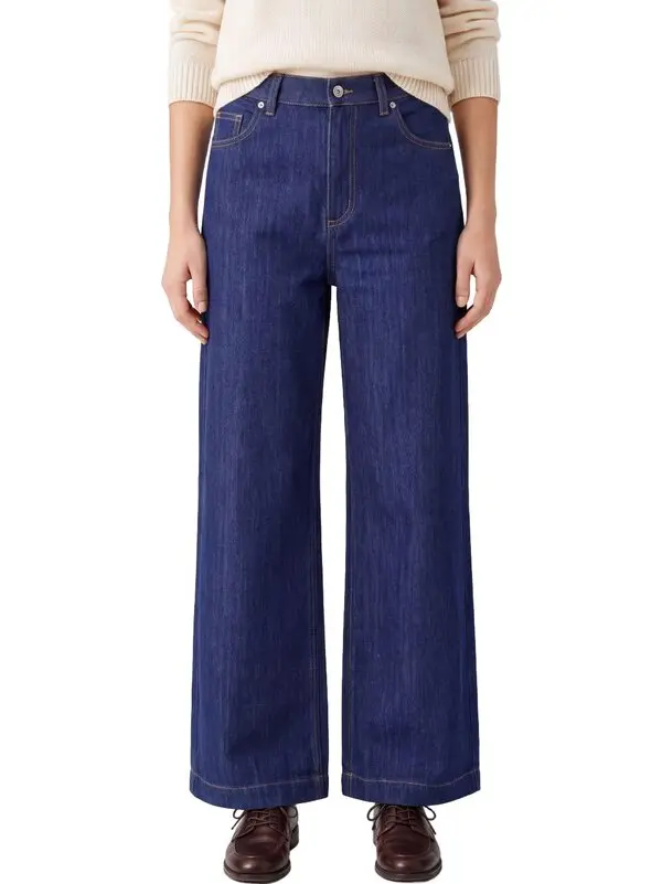 PAROSH Wide Leg Jeans - Blue