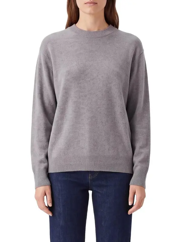 PAROSH P.a.r.o.s.h. Cashmere Crewneck Jumper With Dropped Shoulders - Grey 1