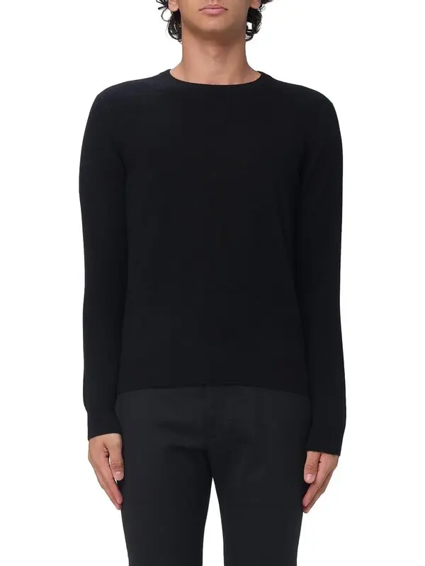 Malo Pure Cashmere Crewneck Jumper With Ribbed Trims - Black