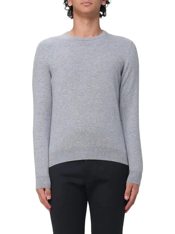 Malo Pure Cashmere Crewneck Jumper With Ribbed Trims - Grey