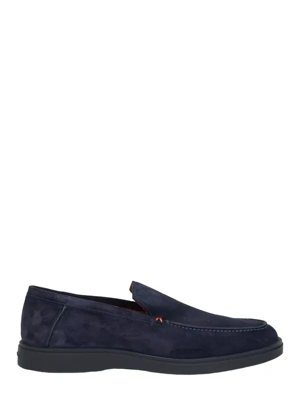 Santoni Suede Slip-on Loafers - Blue