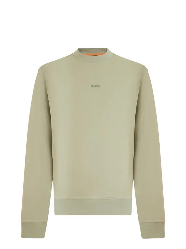 BOSS Refined Cotton Crewneck Sweatshirt - Khaki