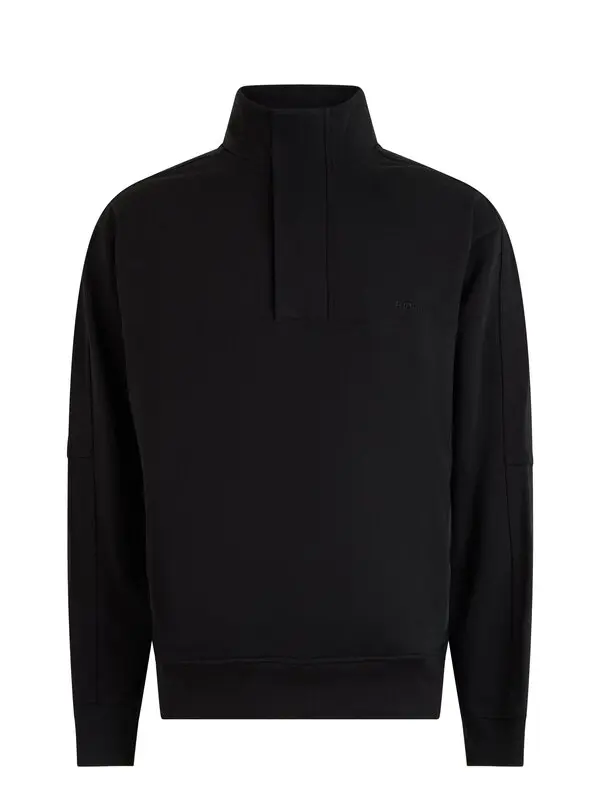 BOSS Cotton High-collar Zip Sweatshirt - Black