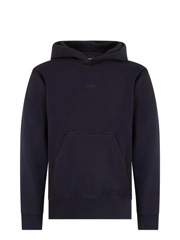 BOSS Cotton Pullover Hoodie - Black