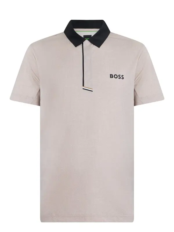 BOSS Short-sleeve Logo Polo Shirt - Sand