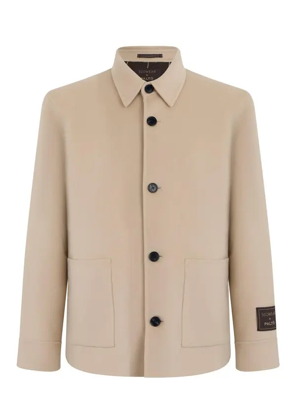 SLOWEAR Wool Button-front Jacket - Beige