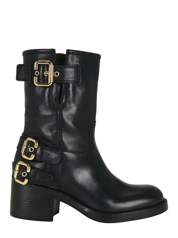 Chloé Dakota Buckled Leather Boots - Black