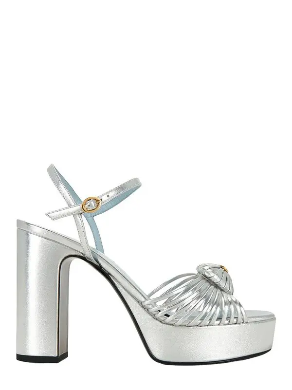Valentino Garavani Metallic Coeur Royal Sandal - Silver