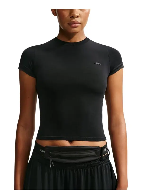 Nike X Skims Stretch Knit Cropped T-shirt - Obsidian/igneous