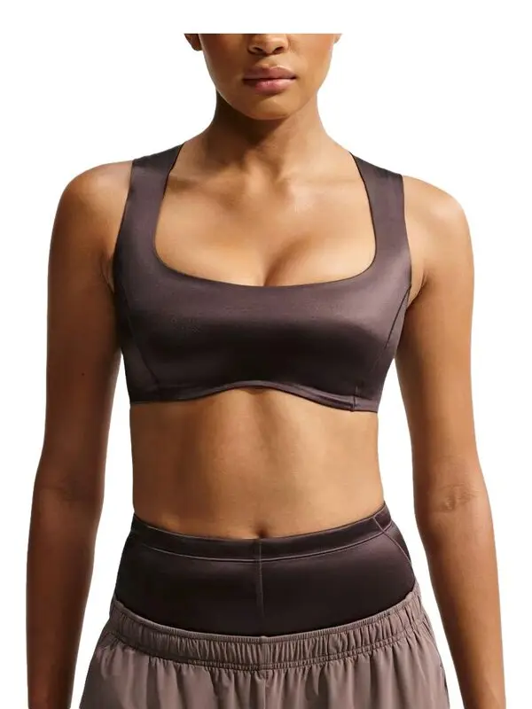 Nike Skims Satin Shine Open-scoop Bra - Resin