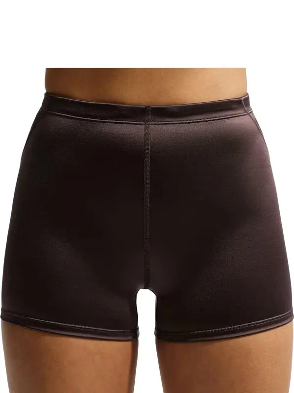 Nike Skims Satin Shine Mid-rise 2 Boyshorts With Drawcord - Resin
