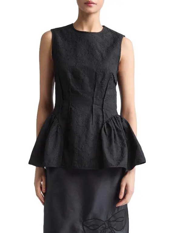 Cecilie Bahnsen Daimi Cotton Blend Matelassé Top - Black