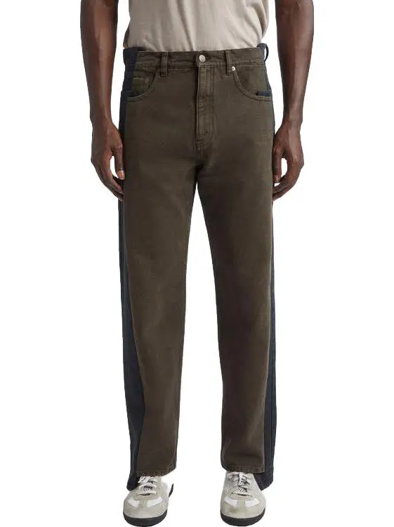 MAISON MARGIELA Spliced Straight Leg Jeans - Black/brown