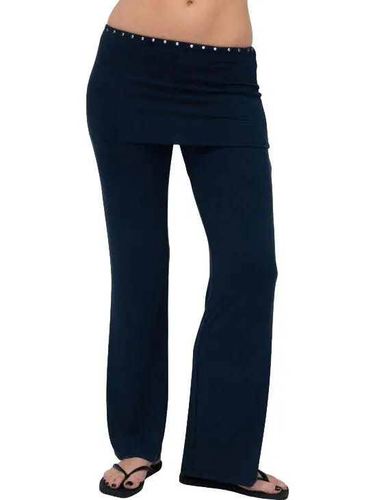 FIND ME NOW Brisa Studded Flare Leg Pants - Navy