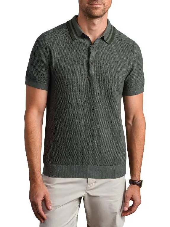 RHONE Fine Knit Sweater Polo - Olive Shadow