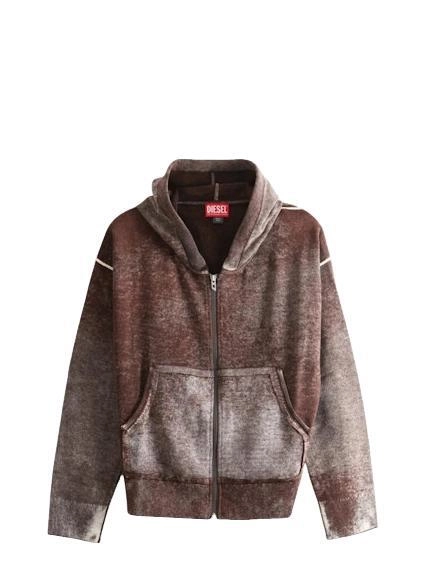 DIESEL® Mhermine Zip-up Hoodie - Brown