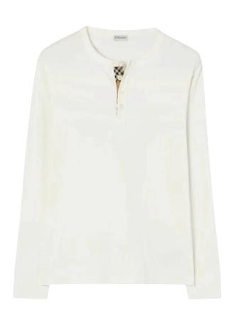 Burberry Henley Long Sleeve Shirt - Chalk