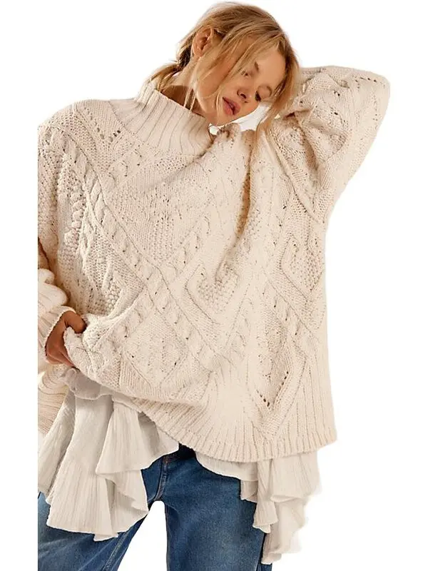 Free People Heart You Cotton Pullover - Ivory
