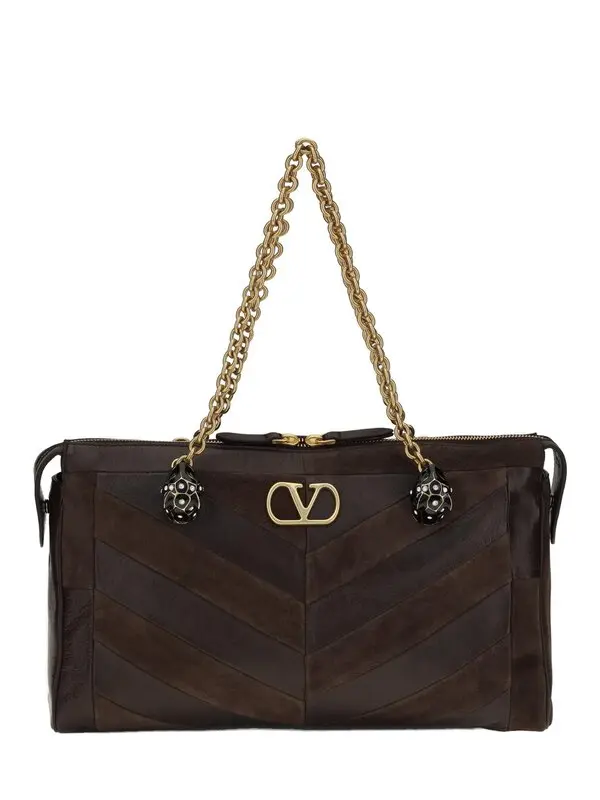 Valentino Garavani Medium Panthea Shoulder Bag - Brown