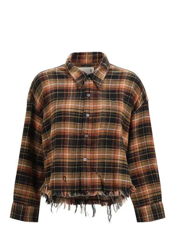 R13 Plaid Hirt - Brown