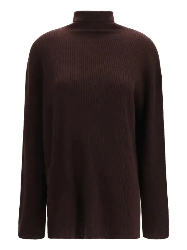 Loro Piana Ribbed Turtleneck Sweater - Brown