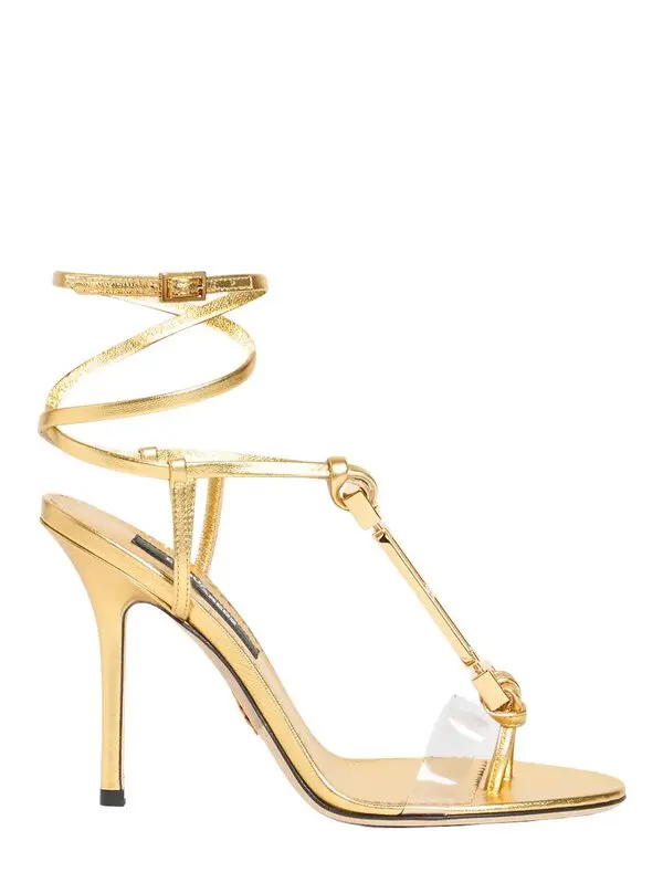 Dsquared2 Metallic Strappy High Heel Sandals - Gold