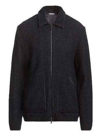 MANUEL RITZ Ribbed-knit Cardigan In Acrylic, Wool, And Alpaca Wool Blend - Midnight Blue