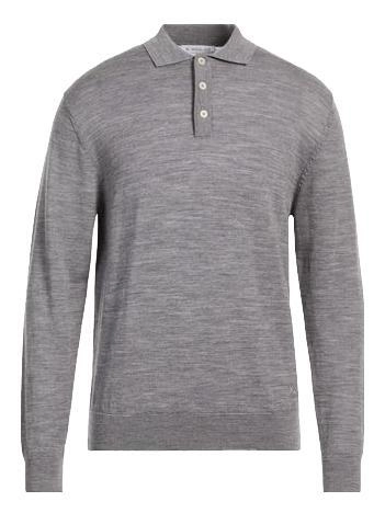 MANUEL RITZ Wool Knit Polo Shirt - Grey
