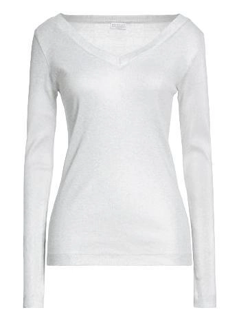 Brunello Cucinelli Cotton Elastane T-shirt - Silver