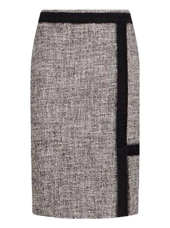 MOORER Midi Tweed Pencil Skirt - Grey