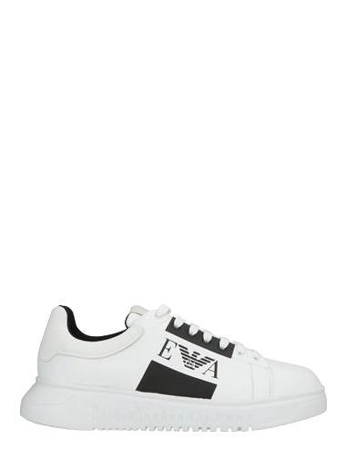 Emporio Armani Two-tone Leather Low-top Sneakers - White