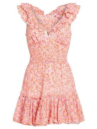 Poupette St Barth Viscose Mini Dress - Orange