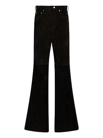 Rick Owens Calfskin Flared Leg Trousers - Black
