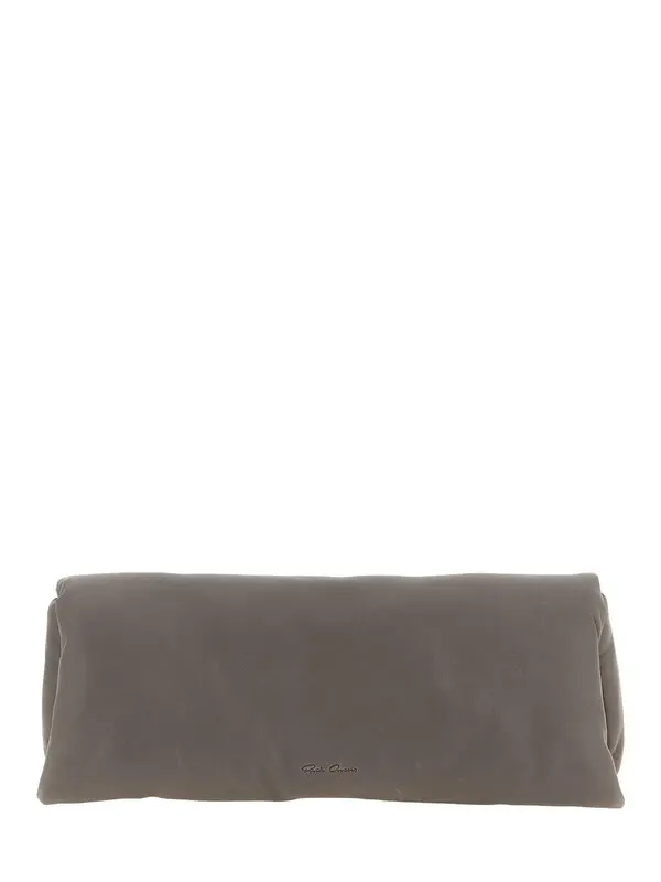 Rick Owens Baguette" Clutch In Lambskin Leather - Gray