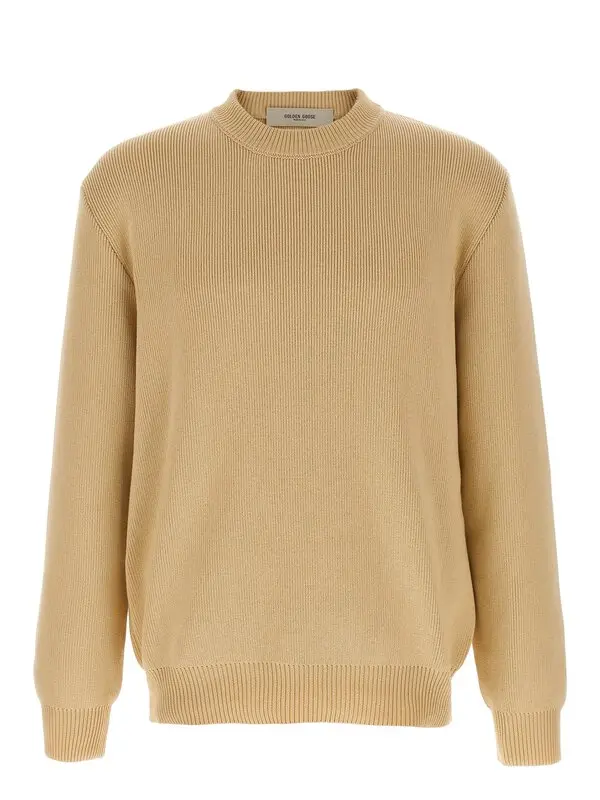 GOLDEN GOOSE Davis Crew Neck Long Sleeve Sweater - Cream