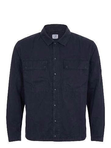 C.P. COMPANY Overshirt With Long Sleeves And Flap Pockets - Blue