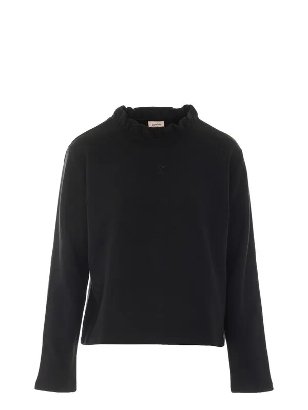 Repetto Long-sleeve Turtleneck Sweatshirt With Logo - Black