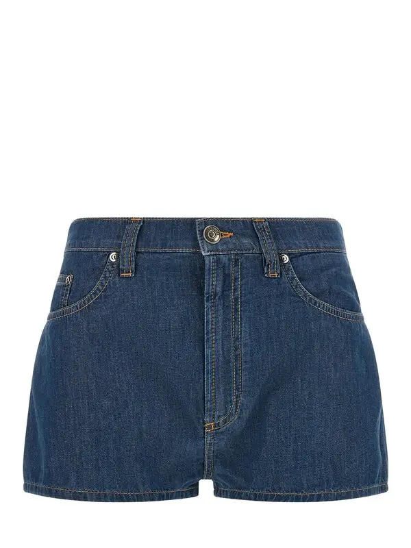 Versace Chambray Denim Shorts - Blue