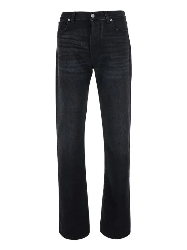Fendi Black Slim Fit Denim Jeans With Back Logo Patch - Multicolor