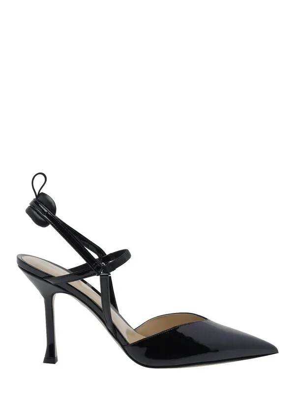 Fendi Very Colibri Slingback Heels In Patent Leather - Black