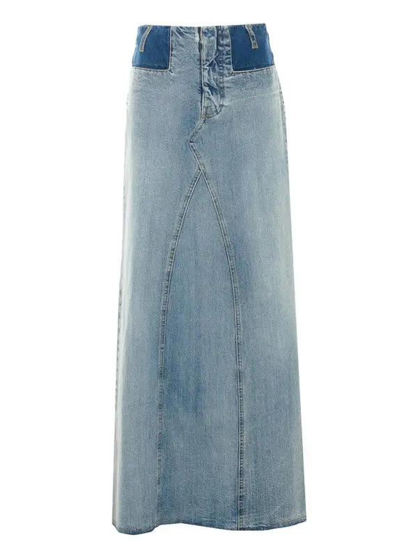 MAISON MARGIELA Two-tone Denim Maxi Skirt - Blue