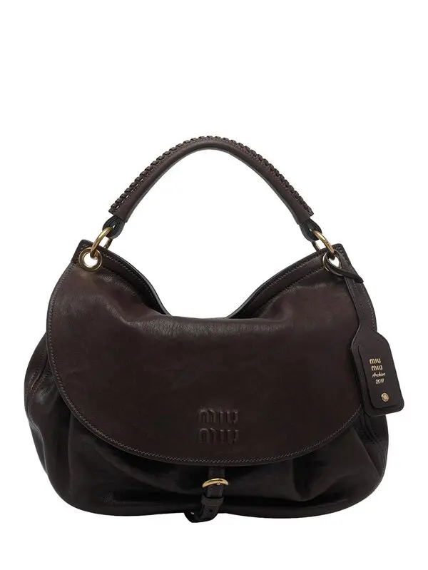 Miu Miu Leather Rendez-vous Shoulder Bag - Brown