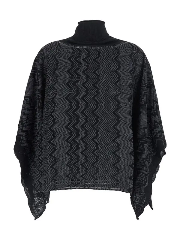 Missoni Poncho With High Collar And Poncho Sleeves - Multicolor