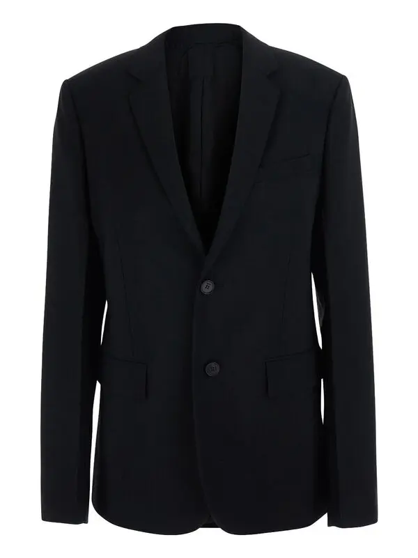 Fendi Black Jacket With Notched Revers In Wool And Mohair For - Multicolor