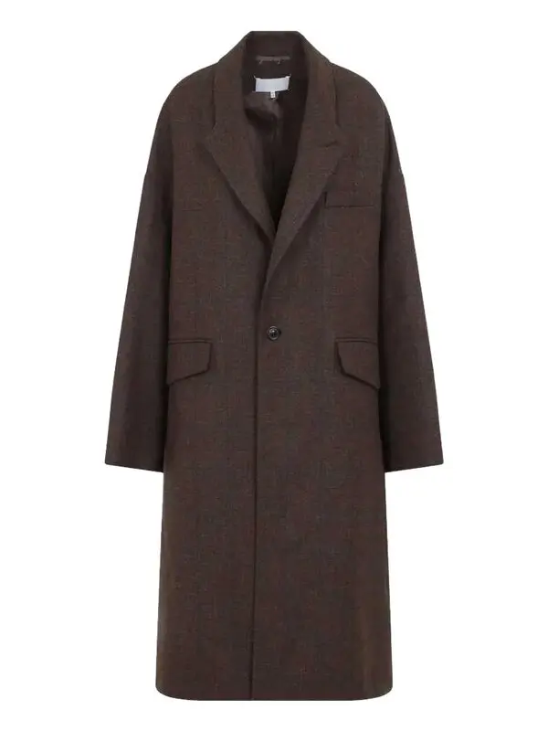 MAISON MARGIELA Oversized Wool Wrap Coat - Brown