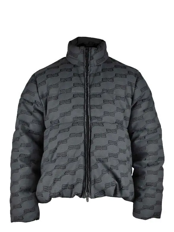 Balenciaga Quilted Monogram Down Jacket - Gray