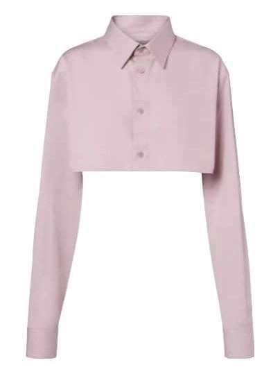 Balenciaga Cropped Cotton Shirt - Pink